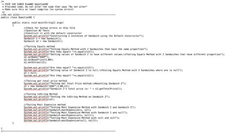 Solved Using The Provided Code Question01java And