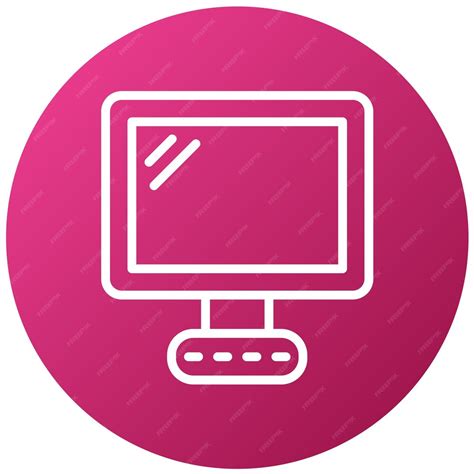 Premium Vector A Pink Computer Monitor With A Pink Circle Around The Bottom