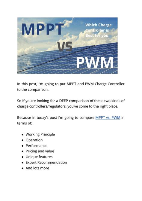 Mppt Vs Pwm Charge Controller Which One To Take By Victor Calderon Issuu