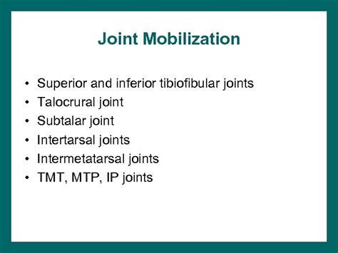 Joint Mobilization Superior And Inferior