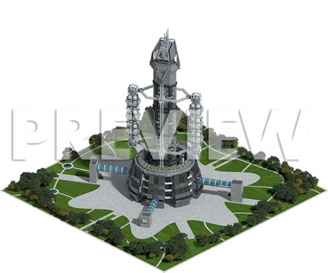 Artstation Architecture Tile0074 2x2 Dimetric Projection