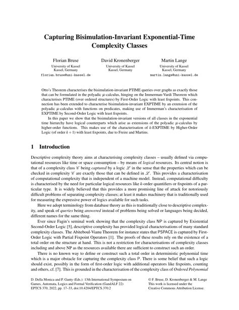 Pdf Capturing Bisimulation Invariant Exponential Time Complexity Classes