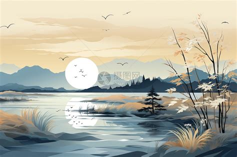 白露时节的极简风格作品插画图片下载 正版图片600725275 摄图网