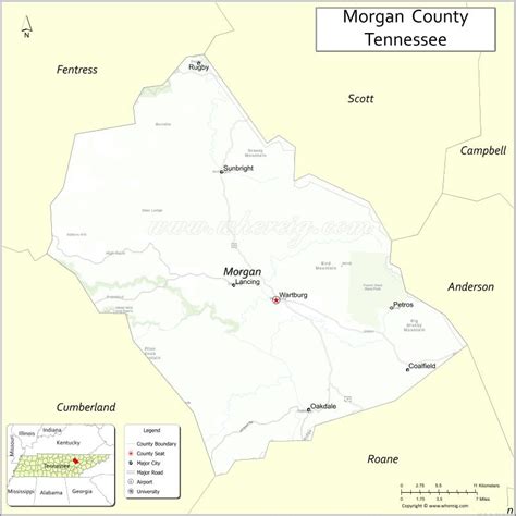 Map Of Morgan County Tennessee Where Is Located Cities Population