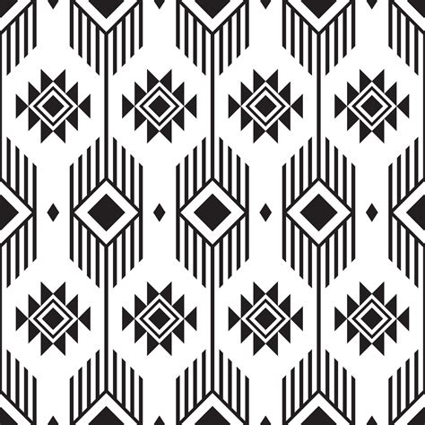 Ikat Square Seamless Pattern Geometric Ethnic Pattern Design Black White Fabric Pattern Design
