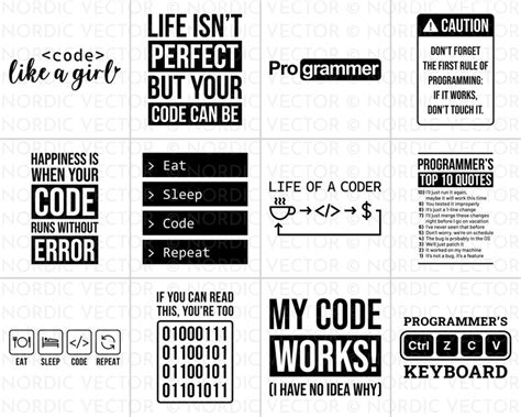 programmer svg bundle coding quote svg computer geek svg nerd svg png dxf ︱ clipart cut