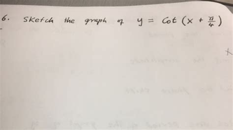 Solved Sketch The Graph Of Y Cot X Pi 4 Chegg Com