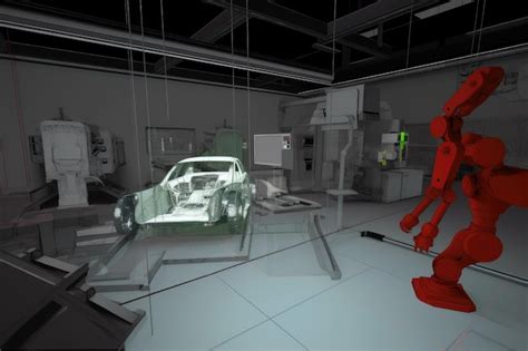 Premium Ai Image Robot Simulation With View Of Simulated Environment Visible On Screen