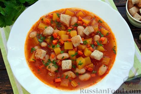 Рецепт Тыквенный суп с фасолью на
