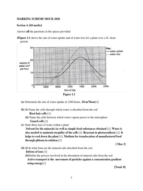Bio12mockp2markingscheme1 2 Pdf Ear Enzyme