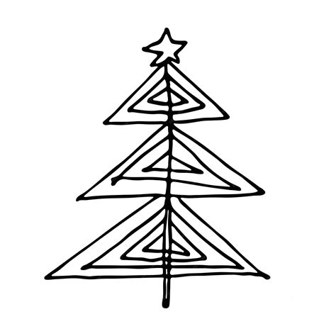 Premium Vector Christmas Tree Hand Drawn Clipart Spruce Doodle Single