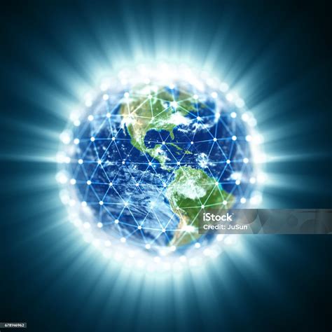Earth With Global Network Global Information Grid World Communication