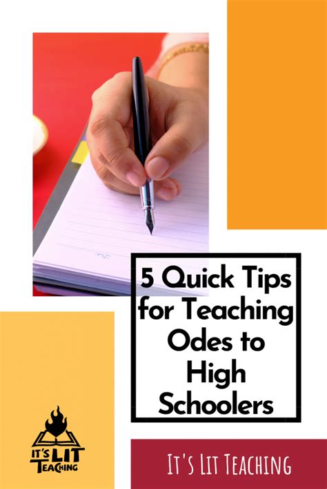 Quick Tips For Teaching Odes To High Schoolers It S Lit Teaching