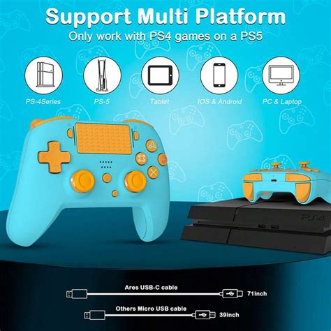 Wireless Controller For Ps4 1200mah Large Battery For 10 12hrs Playing