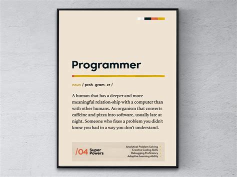 Programmer Definition Poster Coder Graduation Print Programmer
