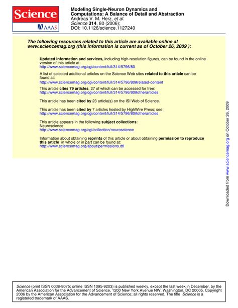 Pdf Modeling Single Neuron Dynamics And Computations A Balance Of