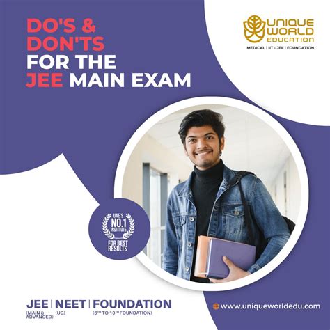 Do S Don Ts For The JEE Main Exam Unique World Education