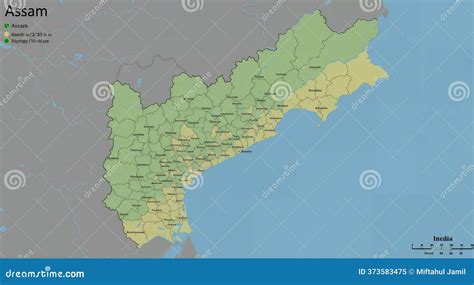 Assam Map Political And Administrative Map Of Assam With Districts