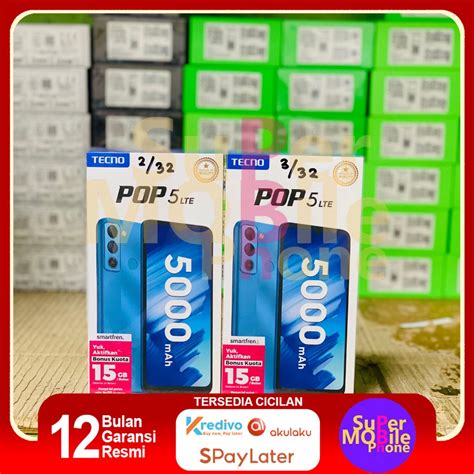 Jual SMP Hp Tecno Pop 5 LTE 2 32 GB Tecno Pop 5 3 32 GB Garansi Resmi Tecno 1 Tahun Brand