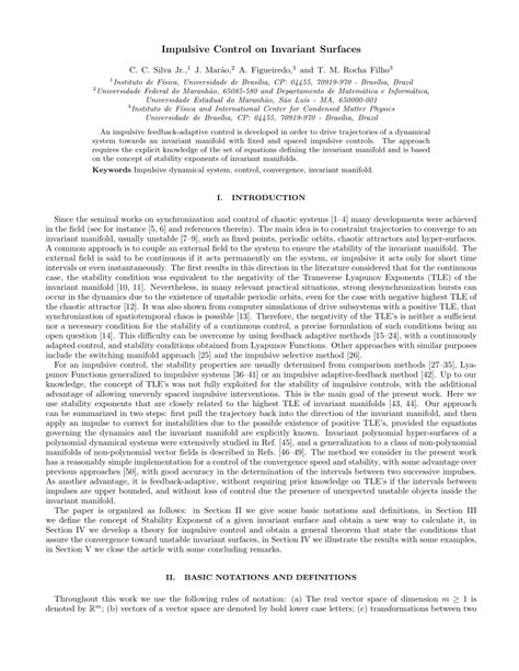 Pdf Impulsive Control On Invariant Surfaces