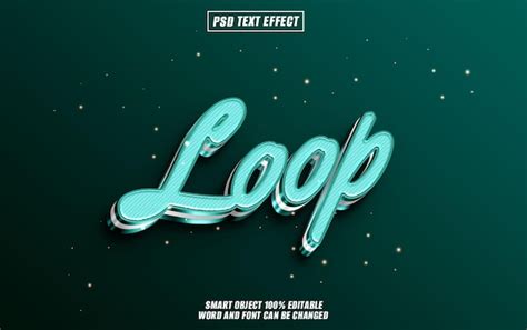 premium psd loop text effect font editable typography 3d text