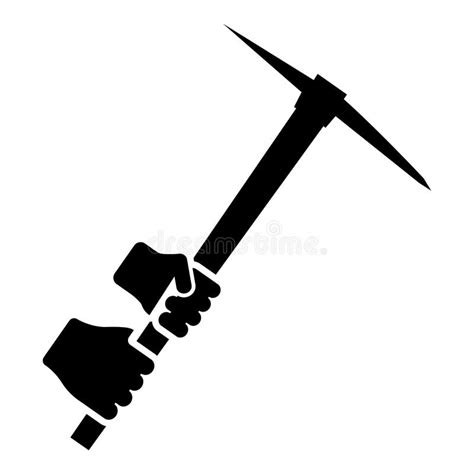 Mining Pickaxe Tool Symbols Vector Icon Stock Vector Illustration Of Pickaxe Excavation