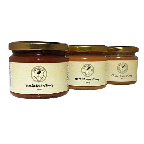 Raw Dark Honey Selection 3 X 400 G Baltic Honey Shop