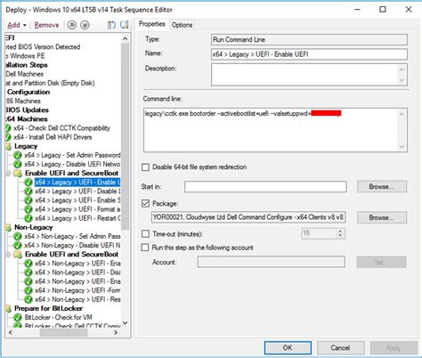 Sccm Task Sequence Windows 10 With Dell Cctk Uefi Bitlocker