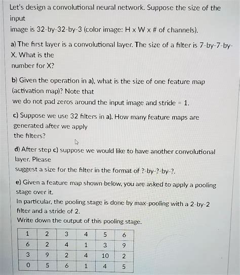 Solved Lets Design A Convolutional Neural Network Suppose The Size