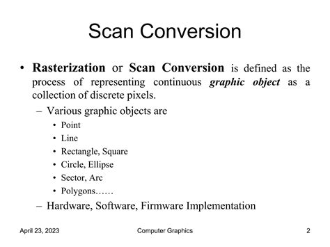 Lecture Line Scan Conversionppt Graphics Software Computer