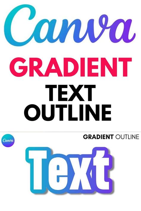 gradient outline text in canva canvas learning canva tutorial canvas