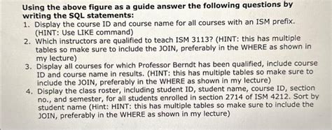 Solved Using The Above Figure As A Guide Answer The