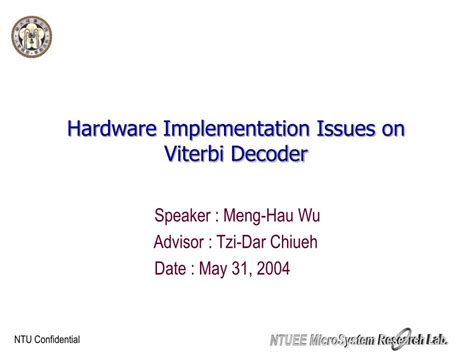 Ppt Hardware Implementation Issues On Viterbi Decoder Powerpoint Presentation Id6251168