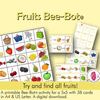 BEE BOT Mat Fruit Activity Start Programming Coding Print