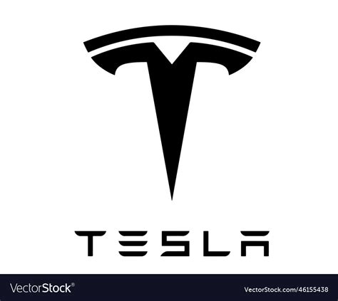 Tesla Brand Logo Car Symbol With Name Black Design