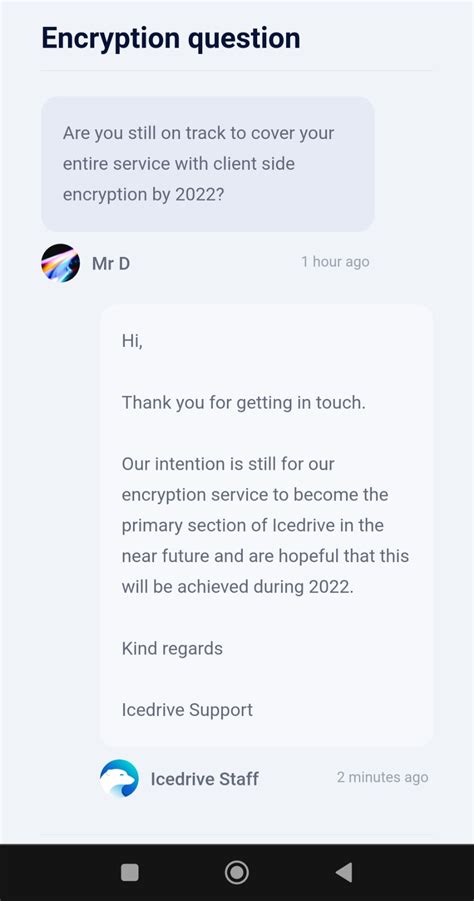Encryption Update Question General Queries Icedrive Community