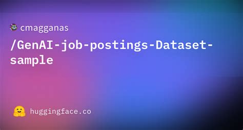 Cmagganas Genai Job Postings Dataset Sample · Datasets At Hugging Face
