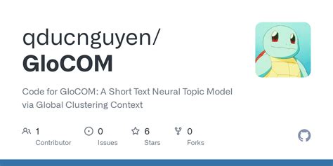 github qducnguyen glocom code for glocom a short text neural topic