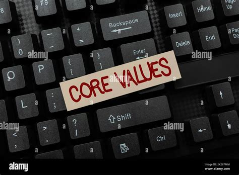 Handwriting Text Core Values Conceptual Photo Principles Which Guide And Determine What Is