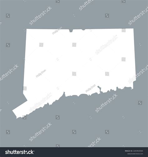 Map Connecticut State White Color Isolated Stock Vector Royalty Free 2243914505 Shutterstock