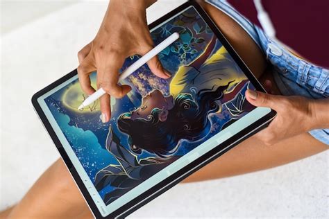 Premium Photo Brunette Woman Artist And Illustration Drawing Using