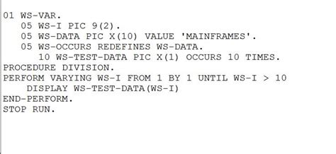 Interview Task Cobol Program To Display Data Vertically