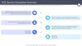 Itil Service Transition Overview Information And Communications Governance Ict Governance