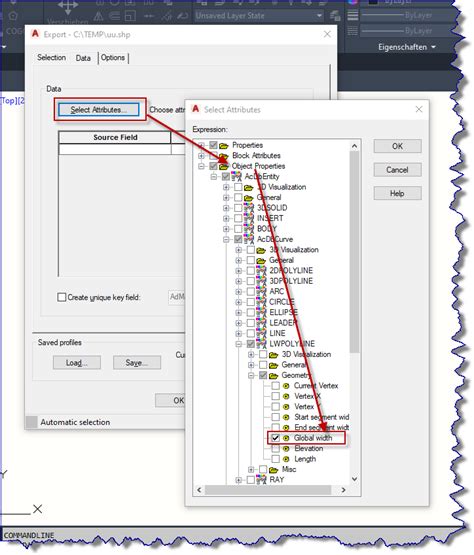 solved extracting line attributes with handle and global width