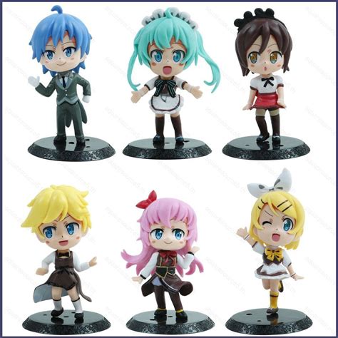 Lg 6 ชิ้น Hatsune Miku Action Figure รุ่น Q Luka Rin Len Meiko Kaito ตุ๊กตาของเล่นสําหรับของขวัญ