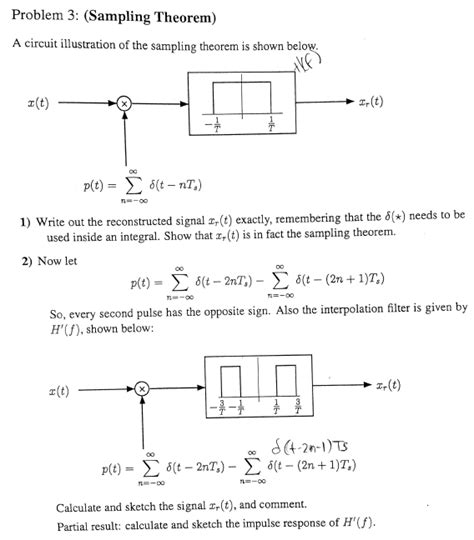 solved problem 3 sampling theorem a circuit illustration