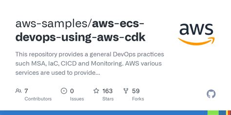 Github Aws Samplesaws Ecs Devops Using Aws Cdk This Repository
