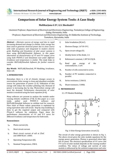 IRJET Comparison Of Solar Energy System Tools A Case Study PDF