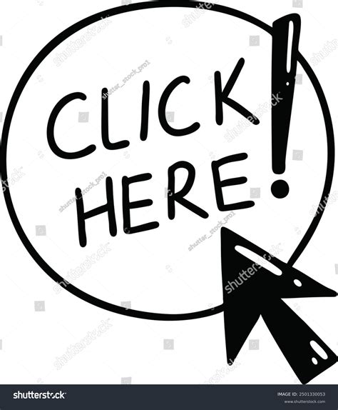 Doodle Click Here Button Hand Drawn Stock Vector Royalty Free 2501330053 Shutterstock