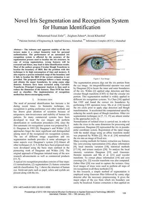 Pdf Novel Iris Segmentation And Recognition System For Human Identification